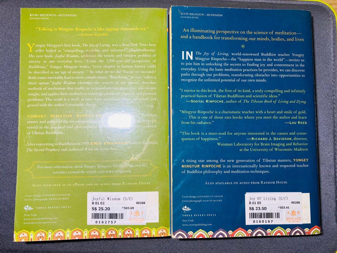 Joyful Wisdom and The Joy of Living by Yongey Mingyur Rinpoche, Hobbies & Toys, Books ...