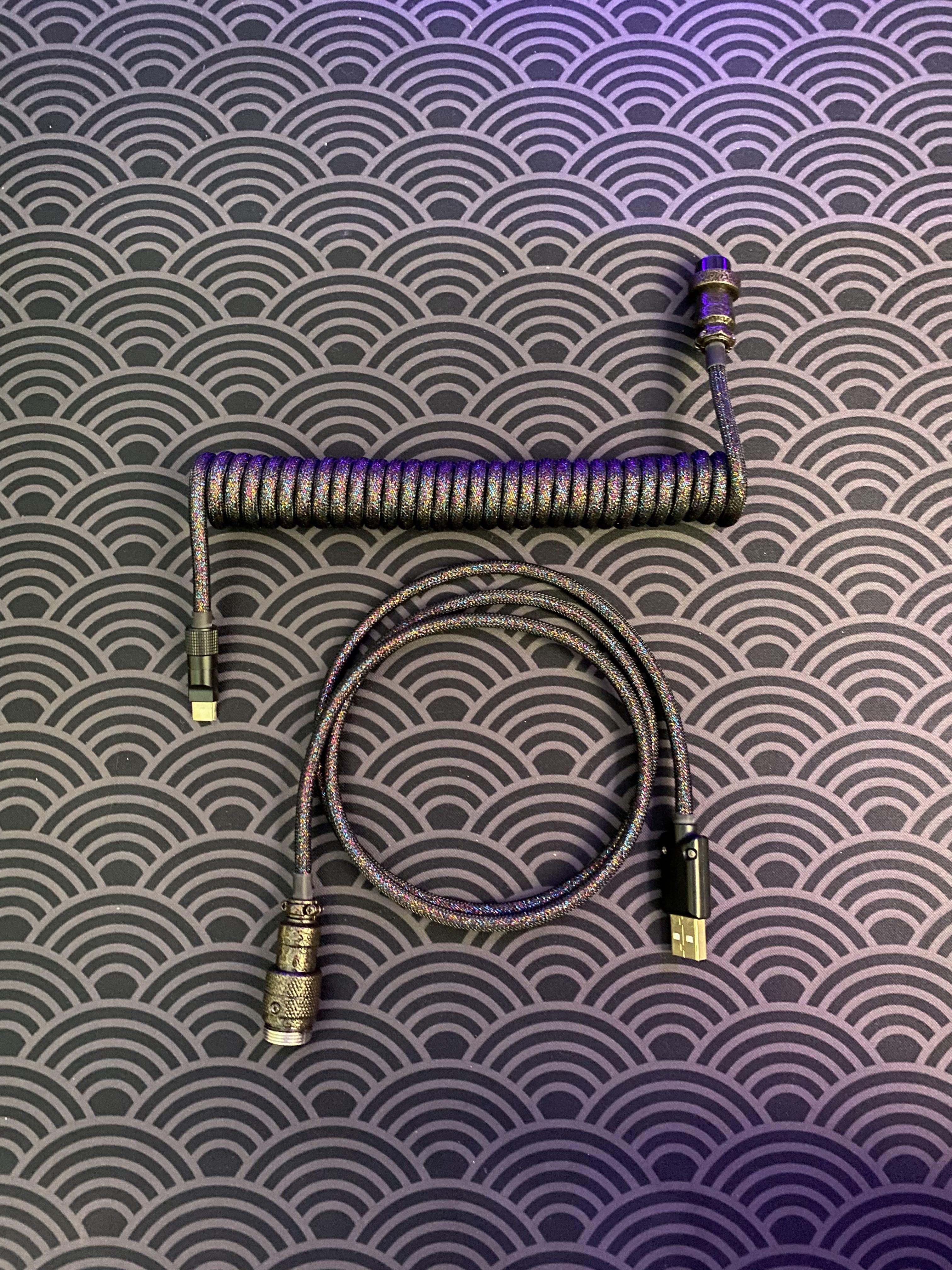 KBDFans ‘Starry’ Handmade Custom Coiled Aviator Mechanical Keyboard USB ...