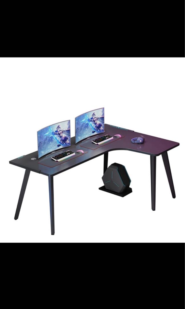 L Shape table - Black 160x100cm, Furniture & Home Living, Furniture ...