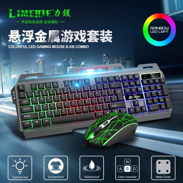 LIMEIDE Keyboad K19 Suspension Rainbow Light Gaming Mechanical Feel ...