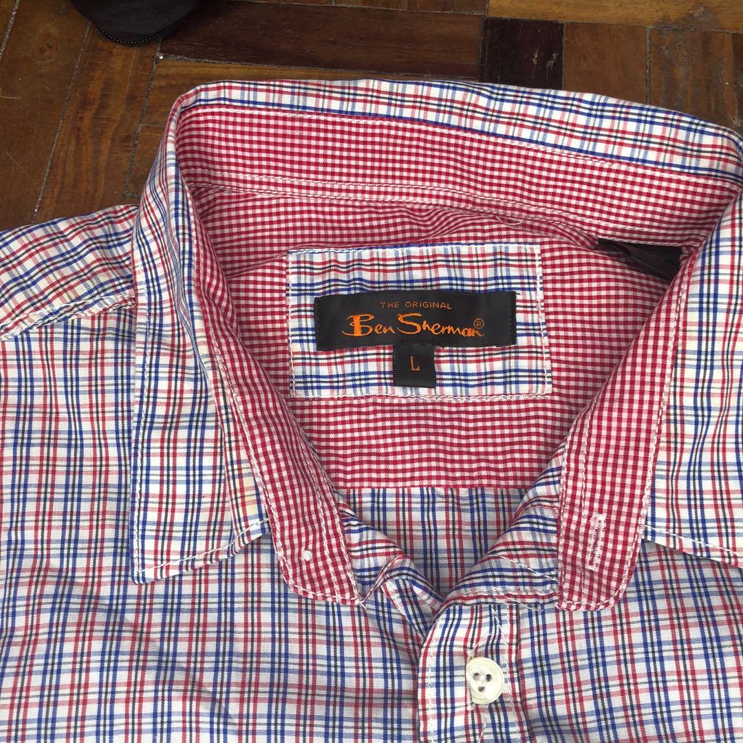 Mens Blue, White & Red Checkered Polo, Men's Fashion, Tops & Sets ...