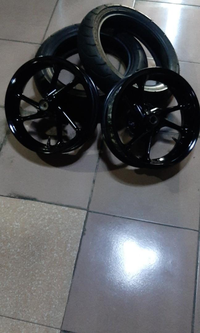 Nmax v1 rim and tire, Motorbikes, Motorbike Parts & Accessories, Tires ...