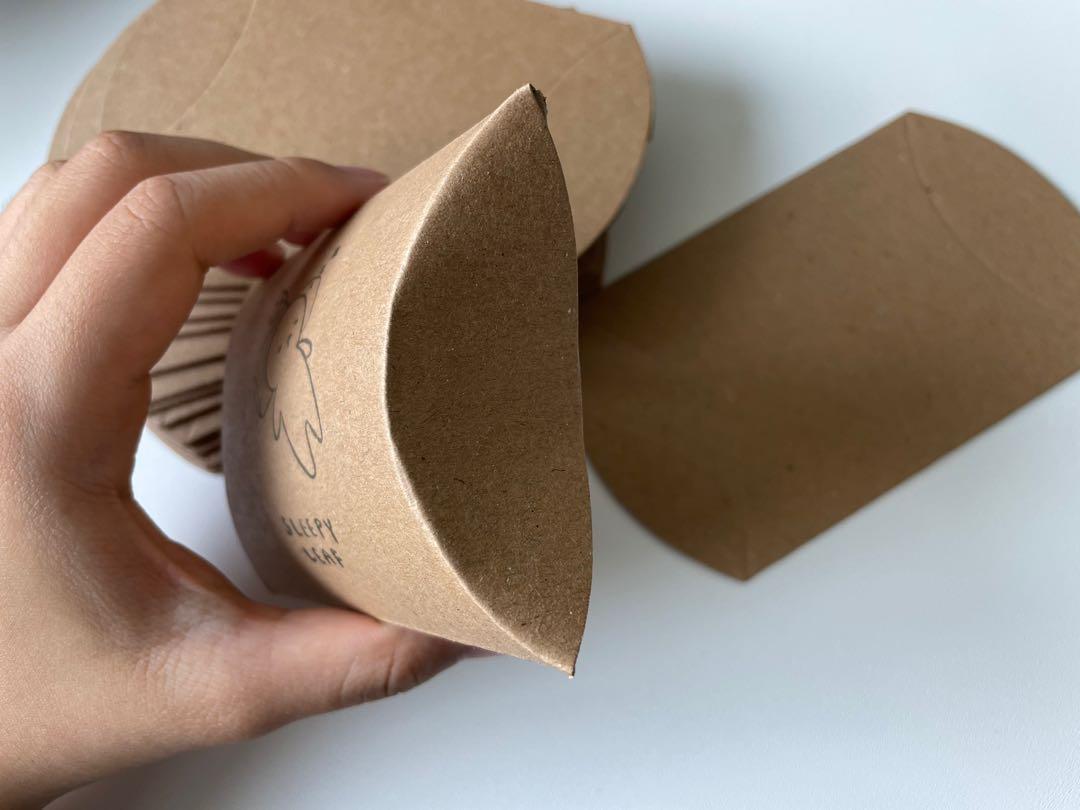 Pillow box kraft paper | eco packaging for small items jewellery ...