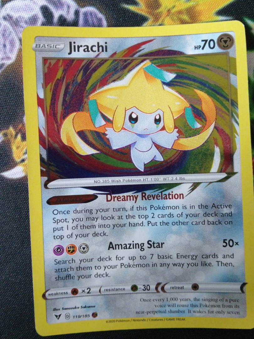 Pokemon card Jirachi 70hp, Hobbies & Toys, Toys & Games on Carousell