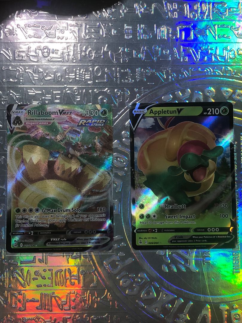 Pokemon Fusion Strike Rillaboom VMAX Appletun V Cinderace V, Hobbies ...