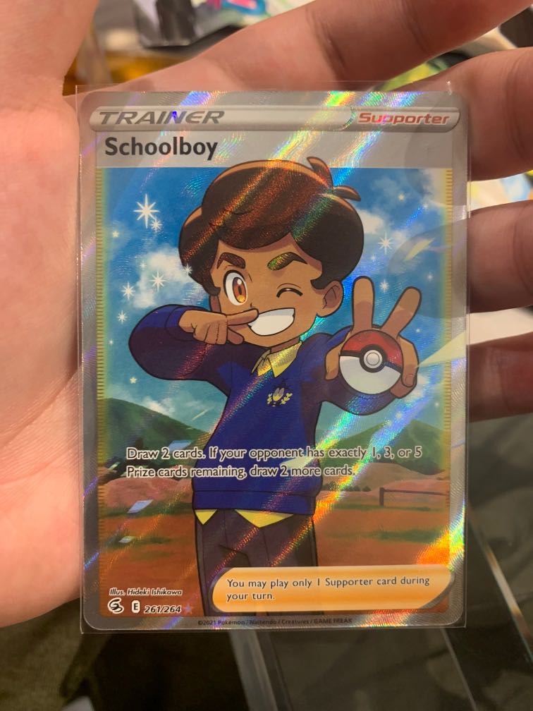 Pokemon tcg school boy full art, Hobbies & Toys, Toys & Games on Carousell