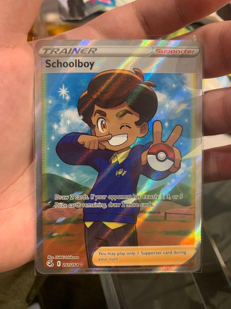 Pokemon tcg school boy full art, Hobbies & Toys, Toys & Games on Carousell
