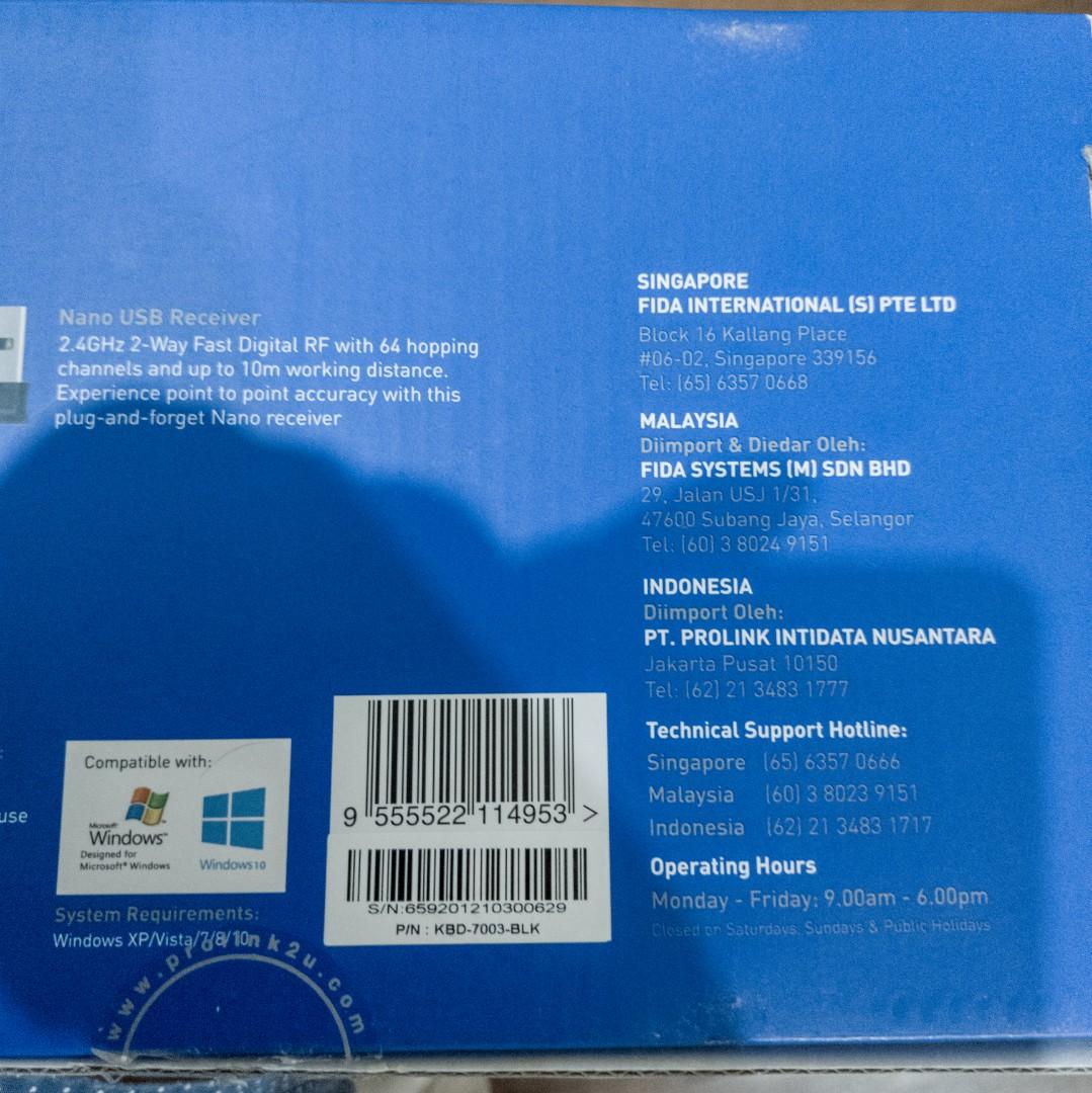 Prolink Wireless Keyboard And Mouse Set Computers Tech Parts Accessories Computer