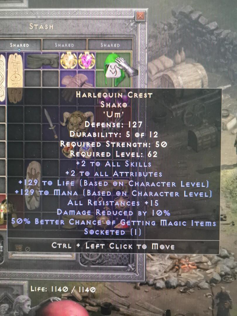 Shako socketed with Um, Video Gaming, Gaming Accessories, In-Game ...