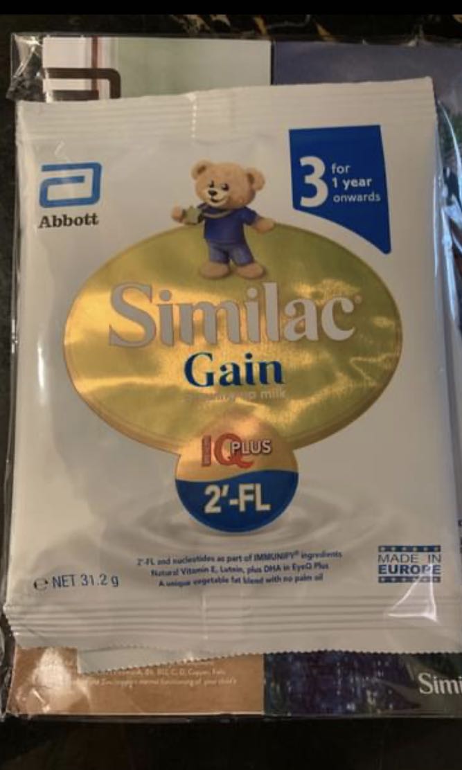 Similac Gain stage 3 formula samples, Babies & Kids, Nursing & Feeding ...