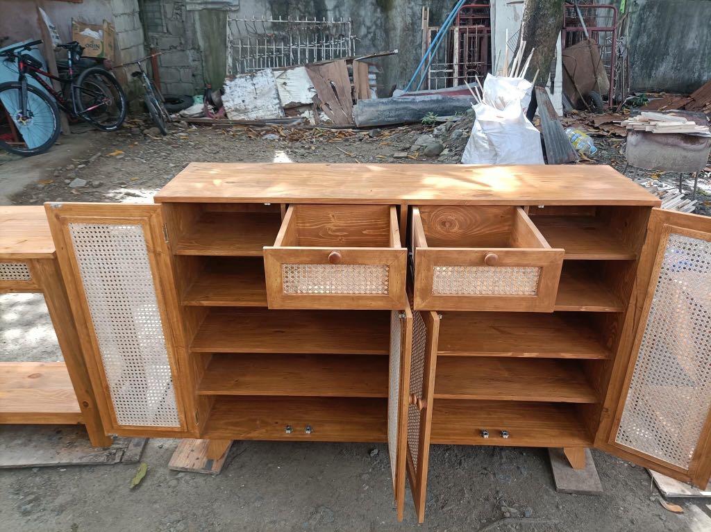 Solihiya design wooden Console table / Shoerack, Furniture & Home ...