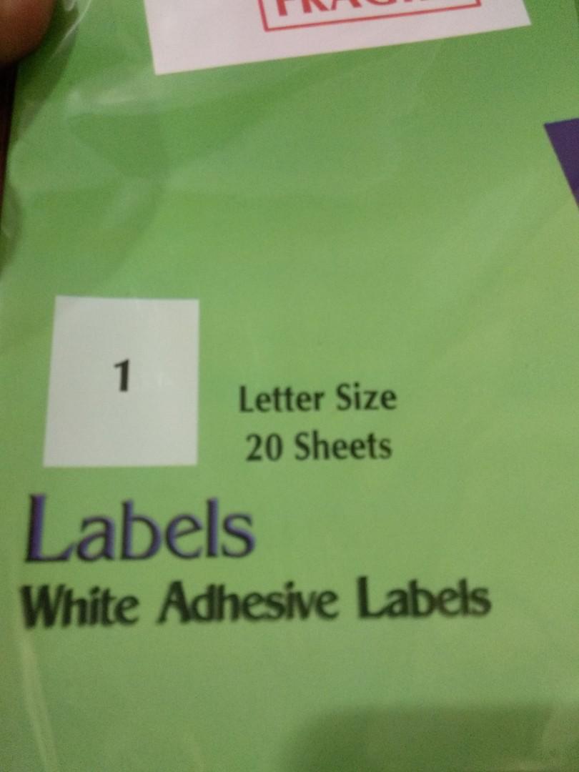 Stick-Rite Sticker paper Matte Letter Size 20 sheets, Hobbies & Toys ...