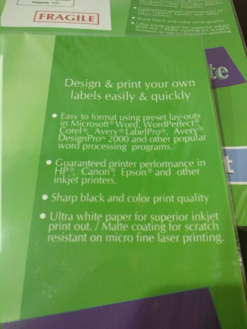 Stick-Rite Sticker paper Matte Letter Size 20 sheets, Hobbies & Toys ...