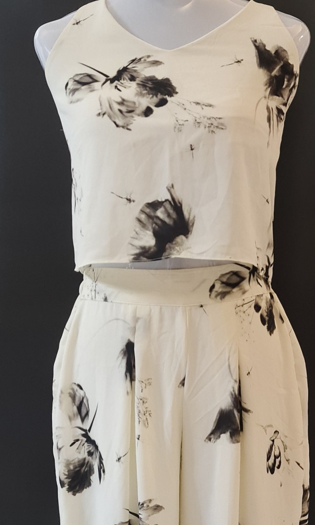 Terno crop top and wide legs bottom, Women's Fashion, Dresses & Sets ...