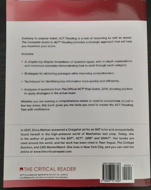 The Complete Guide TO ACT READING (Second Edition) Erica L Meltzer ...