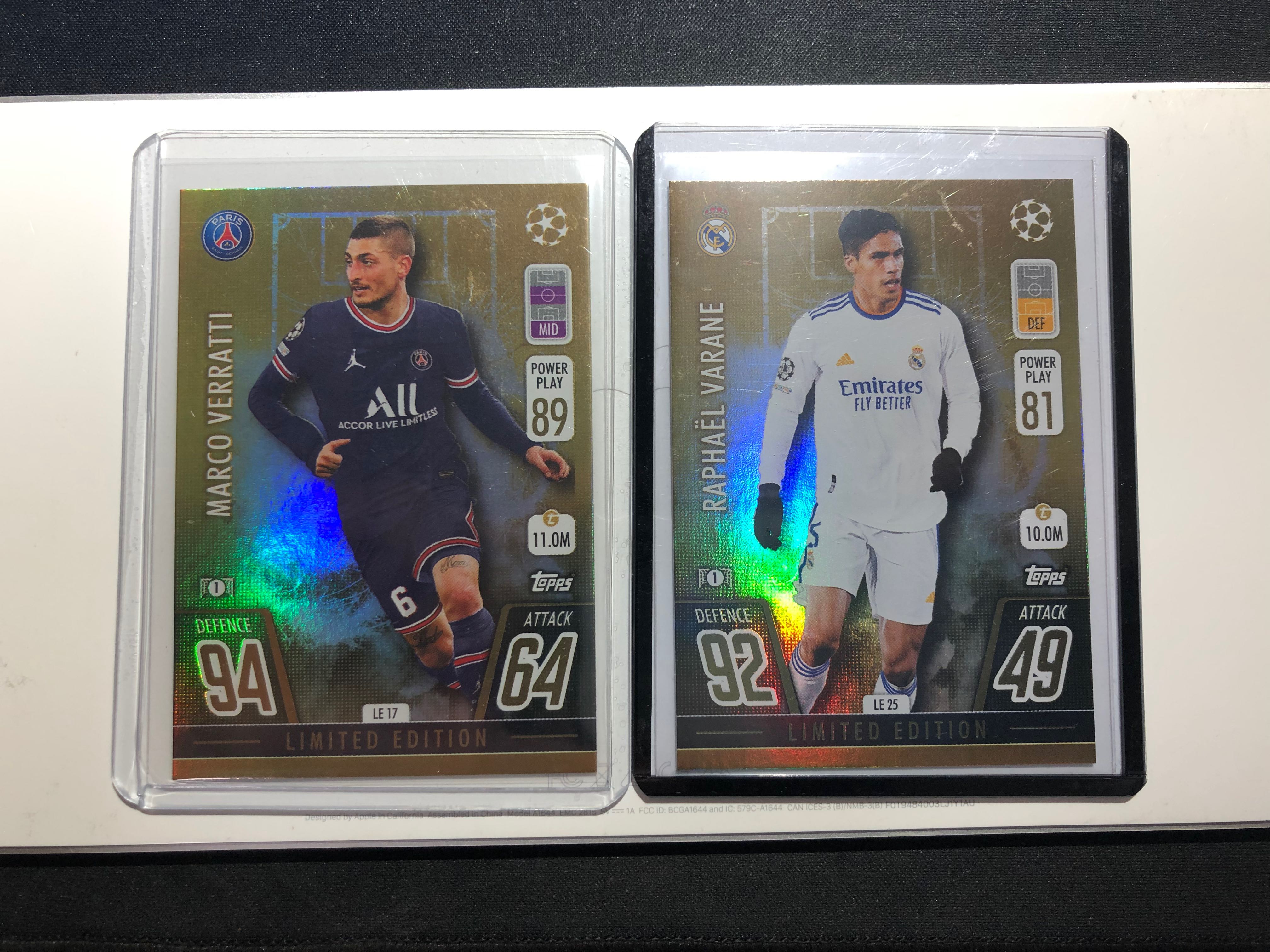 Verratti and Varane Limited Edition Gold Cards, Hobbies & Toys, Toys ...