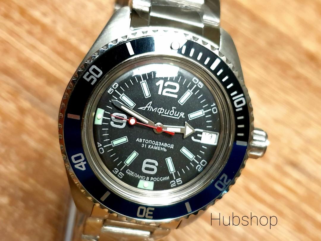 Vostok Amphibia Automatic Watch Classic. "Batman" bezel mod (add 25 ...