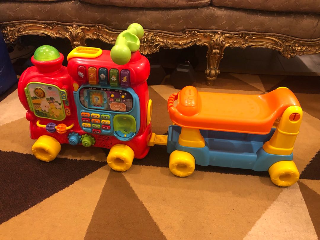 Vtech Push n Ride Alphabet Train with free leapfrog toy, Babies & Kids ...