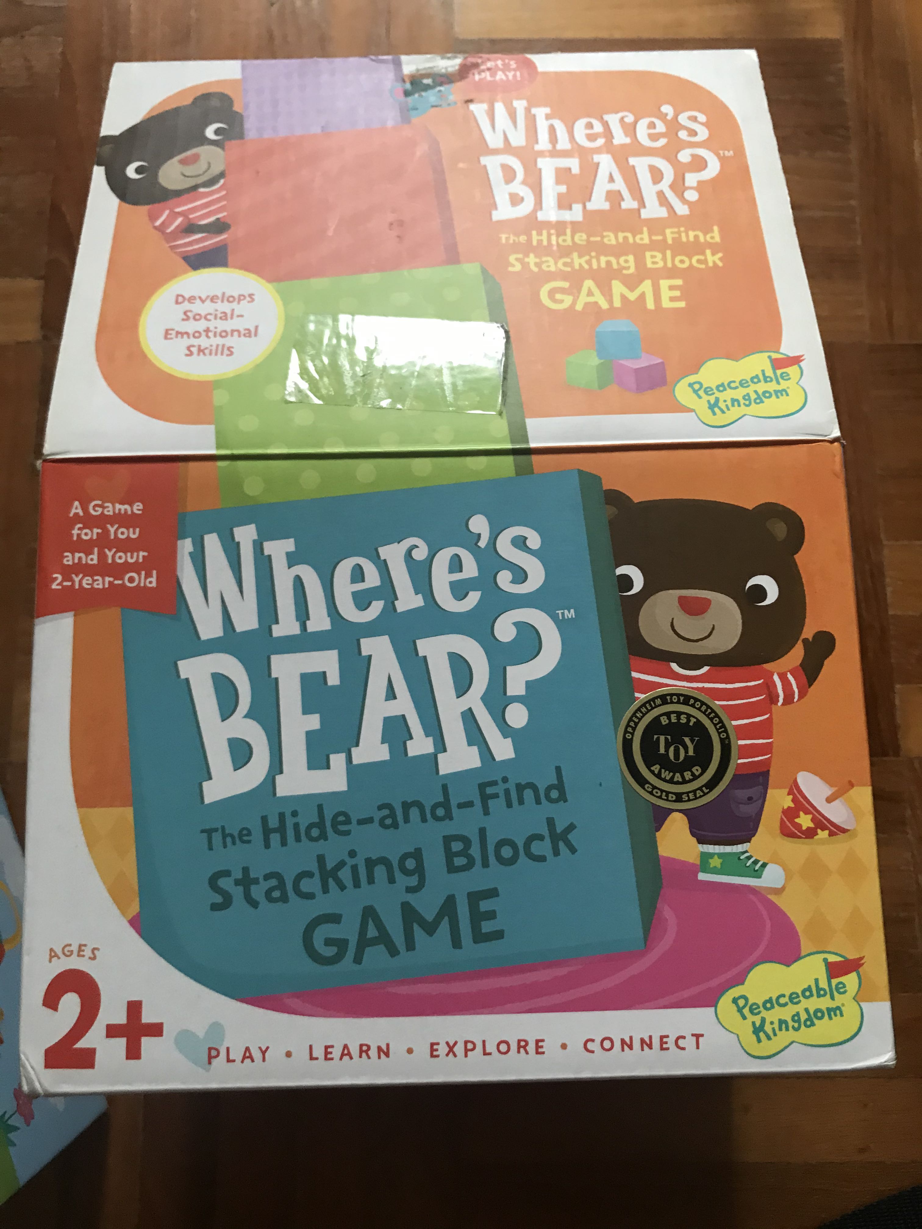 Where is the bear: hide and seek stacking block game, Hobbies & Toys ...