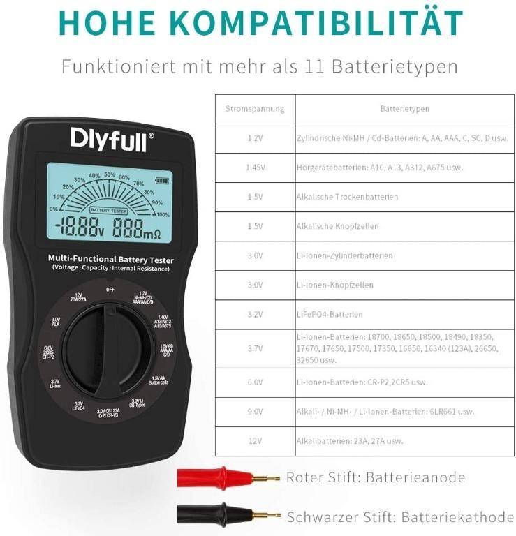 11833) Dlyfull B3 Universal LCD Battery Tester, Smart Battery Tester ...