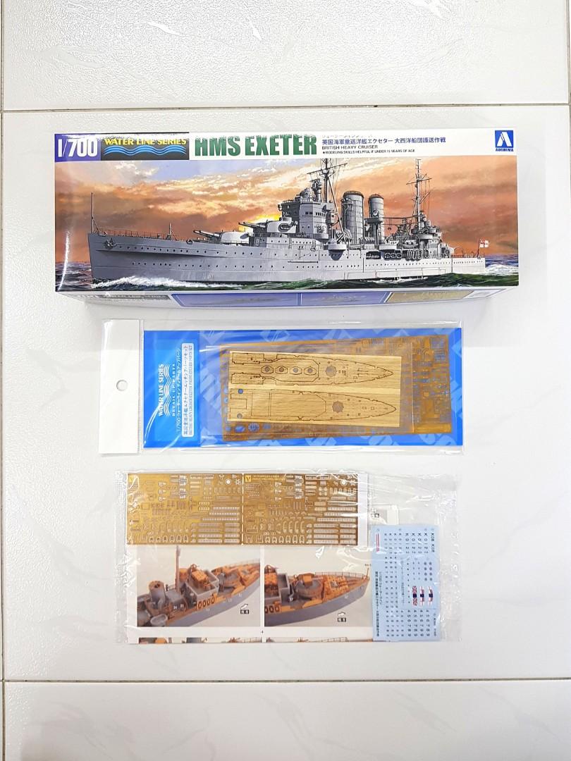 1/700 Aoshima Waterline 052723 HMS York Class Heavy Cruiser Exeter ...