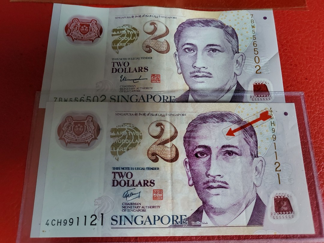 $2 Singapore Rare Color Tones Notes, Hobbies & Toys, Memorabilia ...