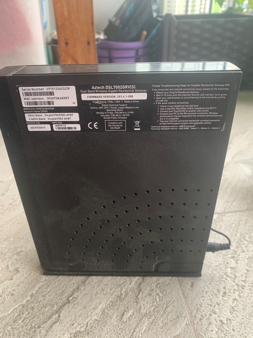 Aztech dsl 7000GRV(s) router, Computers & Tech, Parts & Accessories ...