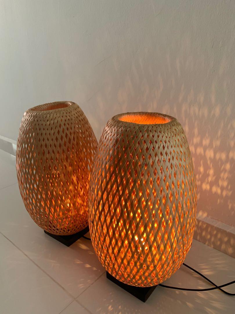 Balinese style lamps with dimmer x 2, Furniture & Home Living, Lighting ...