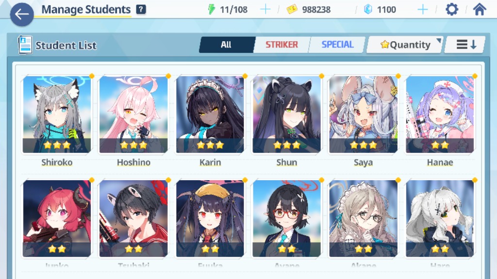 Blue archive 5 base 3 star chars $10, Video Gaming, Gaming Accessories ...