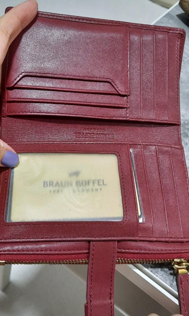 Braun buffel red wallet, Luxury, Bags & Wallets on Carousell