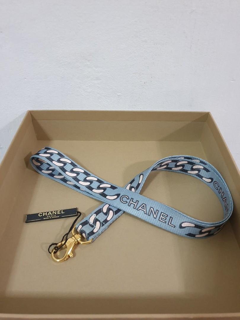 Chanel Blue Fabric Chain Print Lanyard, Luxury, Accessories on Carousell