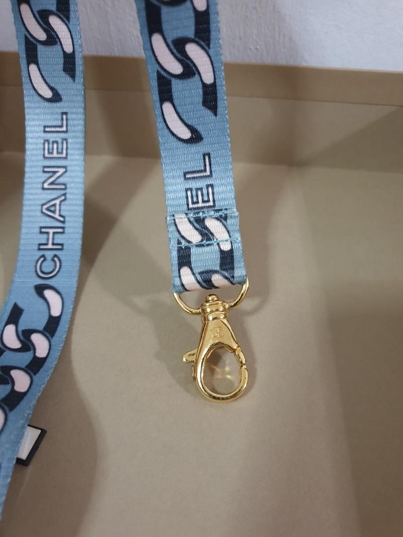 Chanel Blue Fabric Chain Print Lanyard, Luxury, Accessories on Carousell