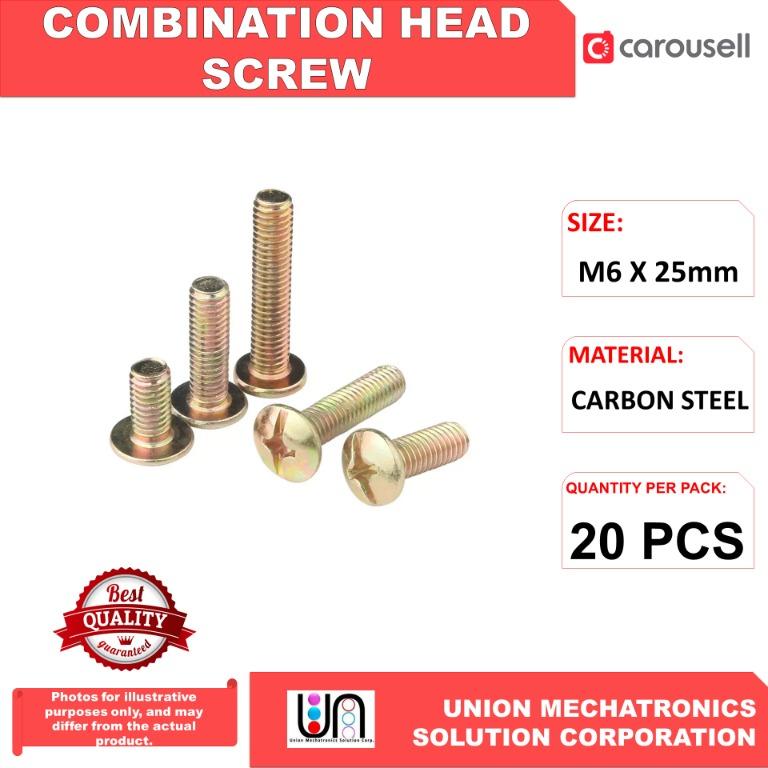COMBINATION HEAD SCREW - 20 Pieces/Pack, Furniture & Home Living, Home ...
