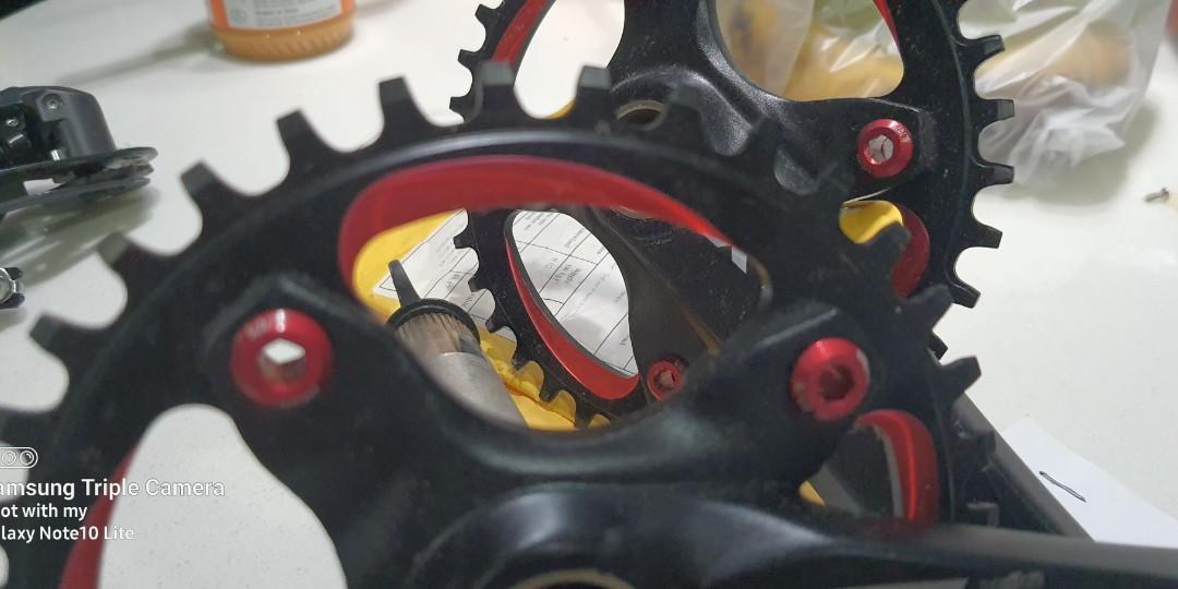 Crankset Nut CNC Cut Red color, Sports Equipment, Bicycles & Parts ...