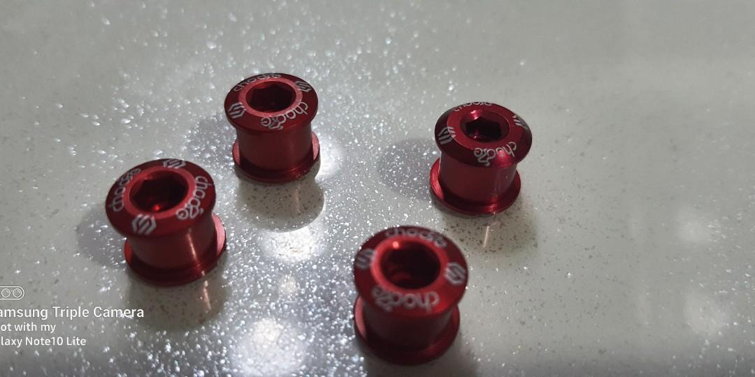 Crankset Nut CNC Cut Red color, Sports Equipment, Bicycles & Parts ...