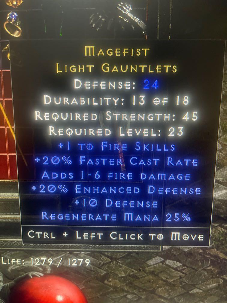 D2R Magefist light gauntlets, Video Gaming, Gaming Accessories, In-Game ...