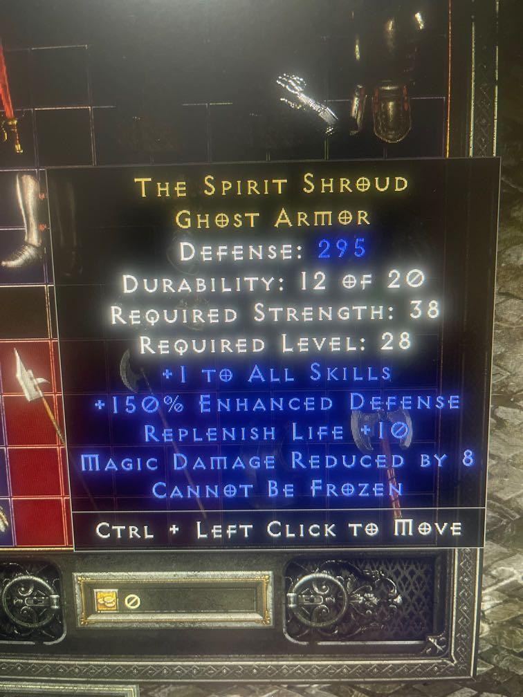 D2R the spirit shroud ghost armour, Video Gaming, Gaming Accessories ...