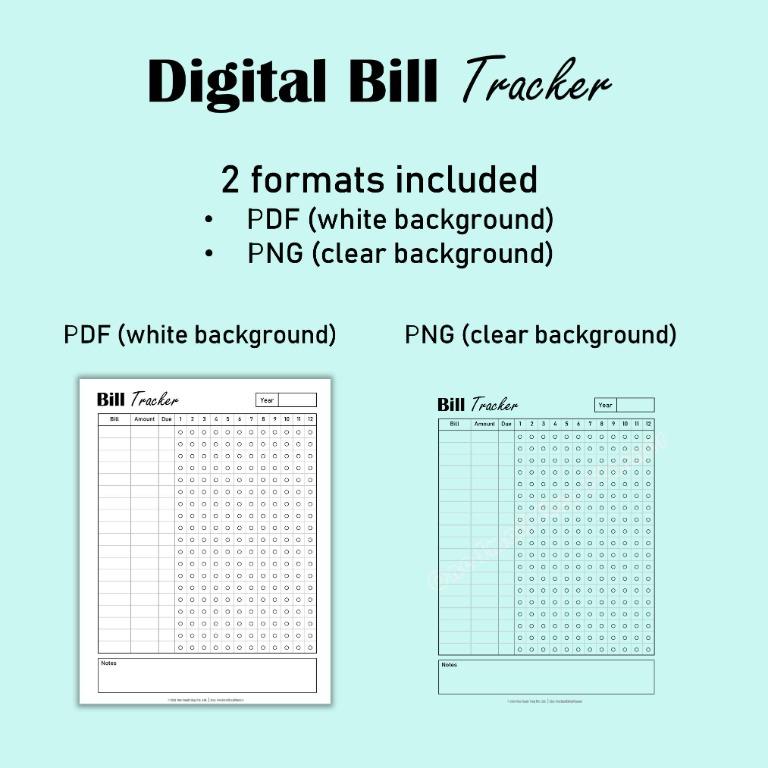 Digital Bill Tracker Ipad Budget Planner, Goodnotes Monthly Bill ...