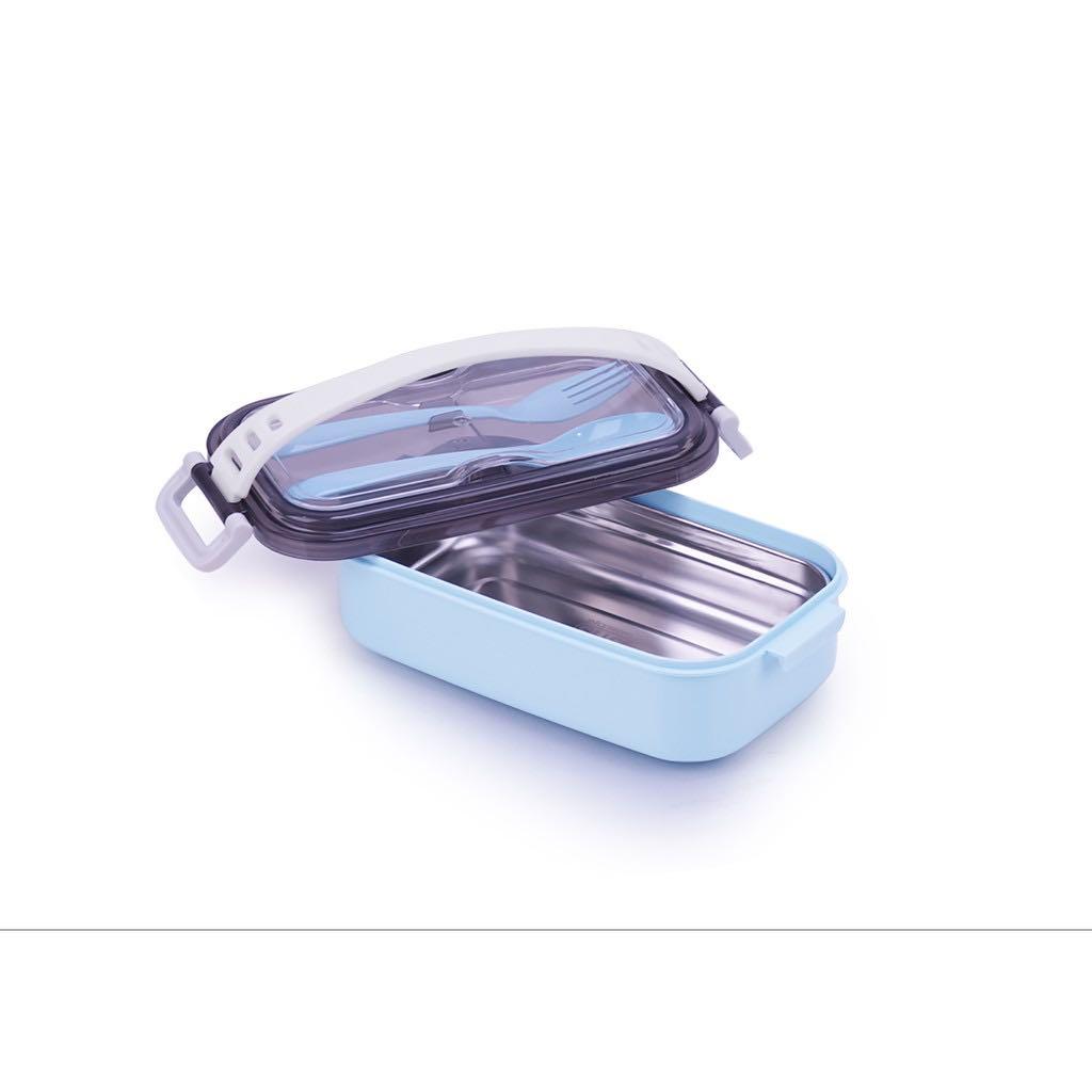 ELIANWARE stainless steel mealbox with cutlery set 450ml, Furniture ...