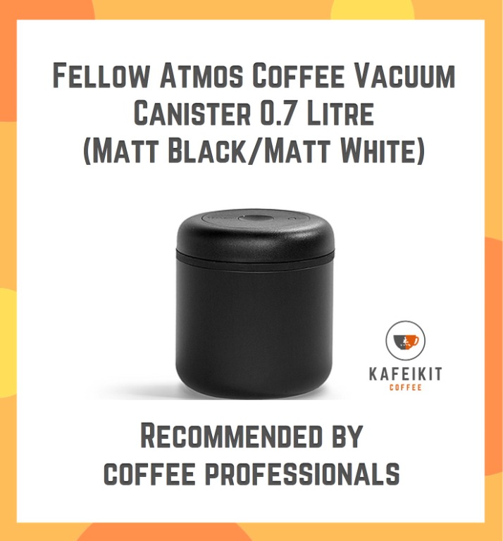 Fellow Atmos Coffee Vacuum Canister - Matt Black / White 0.7 Litre ...