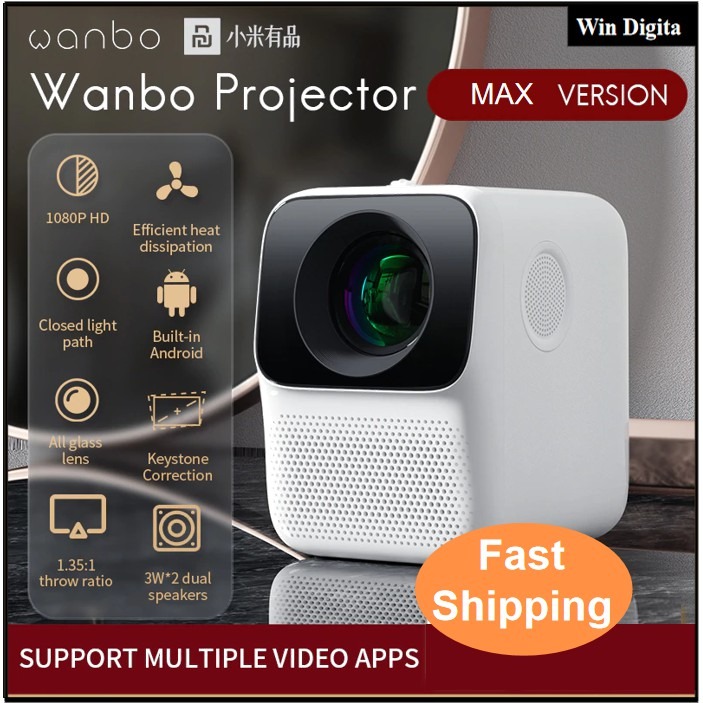 [Free Stand]Xiaomi Wanbo T2 Max Projector [Global Version with Android ...
