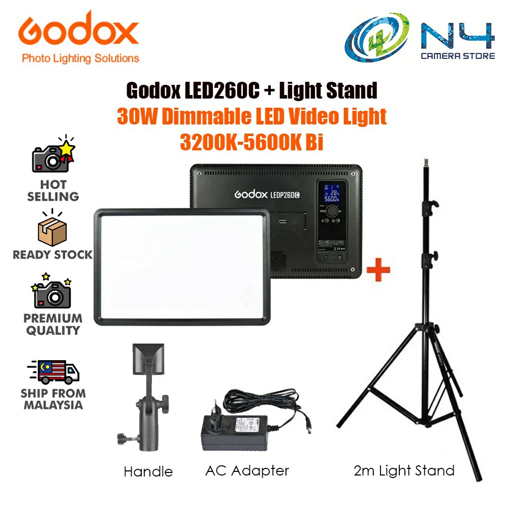 Godox LEDP260C LED P260C Ultra-thin 30W Dimmable LED Video Light Panel ...