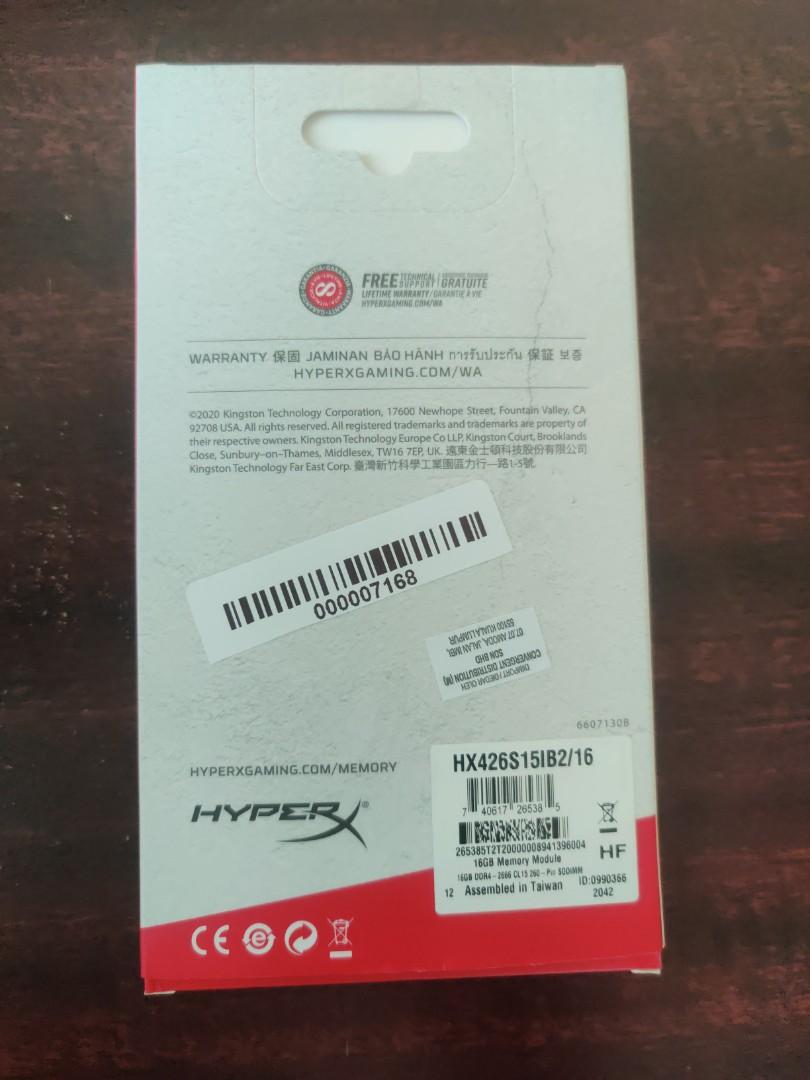 HYPERX RAM 16GB DDR4, Computers & Tech, Parts & Accessories, Computer ...
