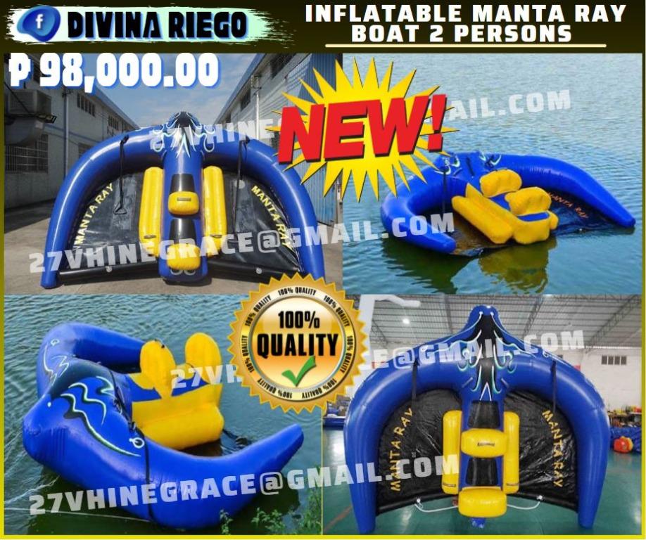Inflatable Boat Manta Ray with 4 Persons Seaters, Sports Equipment ...