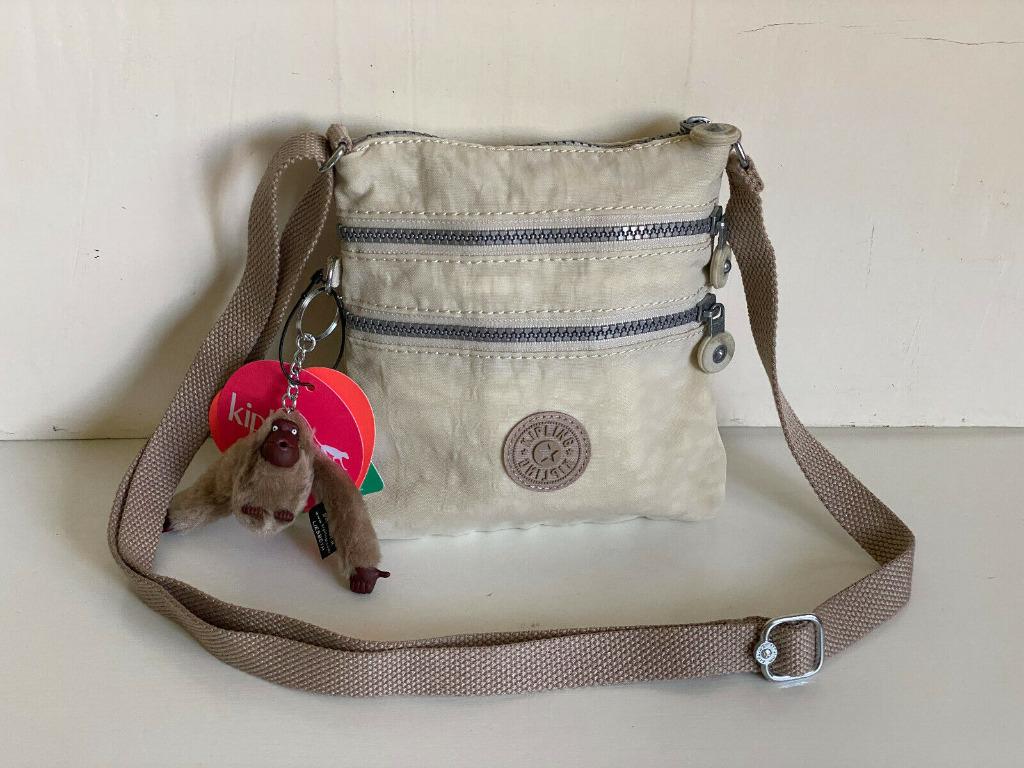 KIPLING ALVAR XS PEARL WHITE MINI CROSSBODY SLING SHOULDER BAG PURSE ...