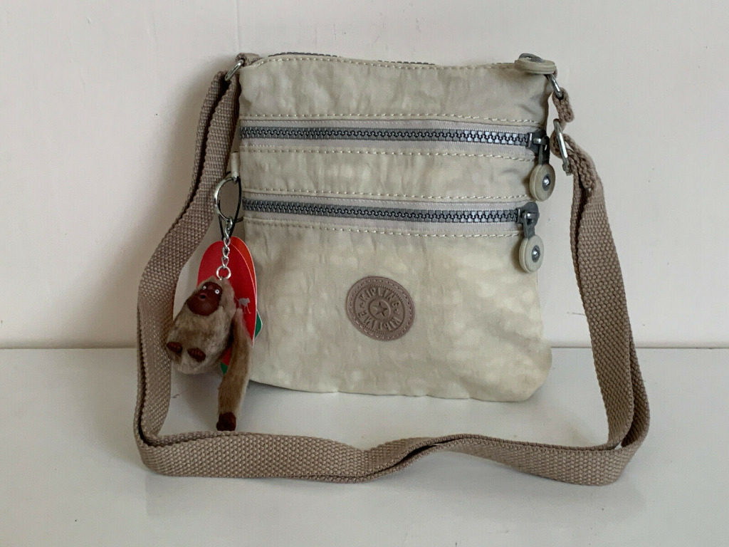 KIPLING ALVAR XS PEARL WHITE MINI CROSSBODY SLING SHOULDER BAG PURSE ...