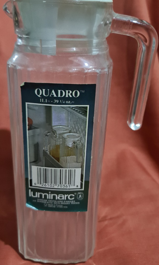 Luminarc pitcher 1liter, Furniture & Home Living, Kitchenware ...