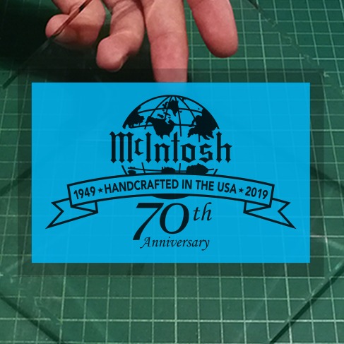 McIntosh 70th Anniversary - static cling car decals . 110 x 75mm . Free ...