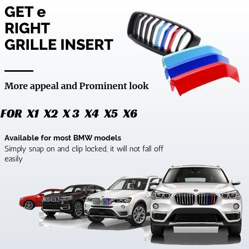M-Colored Grille Stripe Plastic Snap-On Overlays For all New 2021 BMW ...