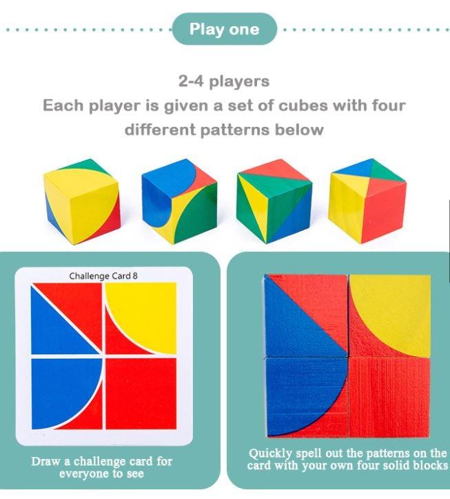 MTRADE Pixy Wooden Cubes Block Puzzle Game / Preschool Kids Toy ...